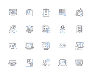 Content outline icons collection writing Vector Image