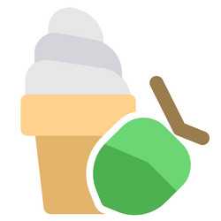 Healthy coconut served with delicious softy Vector Image