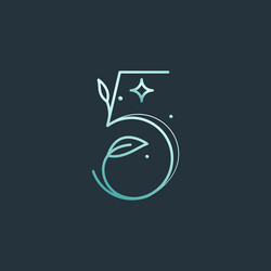 Number five logo made of american stars Royalty Free Vector