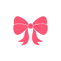 Pink bow design in various shapes isolated Vector Image