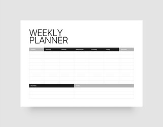 Printable weekly planner template for business Vector Image