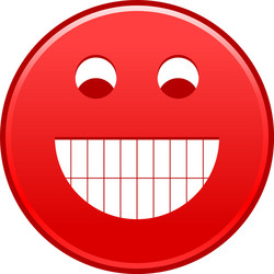 Red smiling face cheerful smiley happy emoticon Vector Image