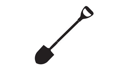 Shovel black and white set Royalty Free Vector Image