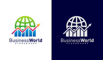 Stats world logo design colorful world logo Vector Image