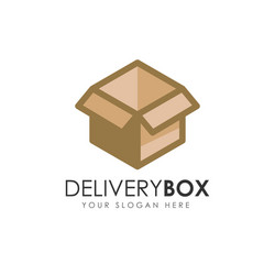 Gift box logo design isolated with hand Royalty Free Vector