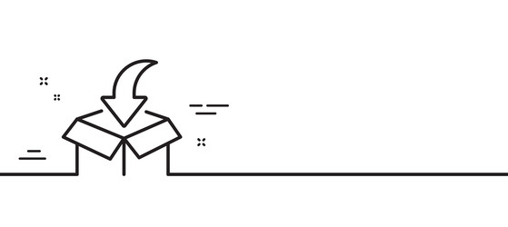 Packing things line icon home moving sign Vector Image