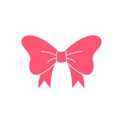 Pink bow design in various shapes isolated Vector Image