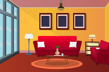 Room inside interior bedroom cartoon living Vector Image