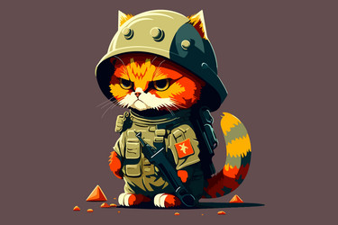 Soldier cat Royalty Free Vector Image - VectorStock
