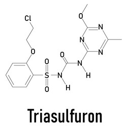 Triasulfuron herbicide molecule skeletal formula Vector Image