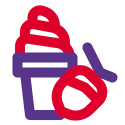 Healthy coconut served with delicious softy Vector Image