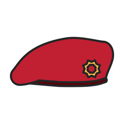 Military beret iconcolor logo isolated Royalty Free Vector