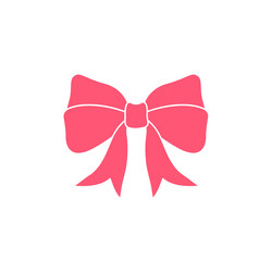 Pink bow design in various shapes isolated Vector Image