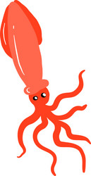 Pink octopus operator on white background Vector Image