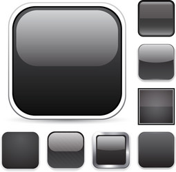 Technology black blank app icon template Vector Image