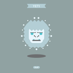 Fun friendly yeti head face logo Royalty Free Vector Image