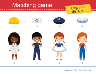 Five senses matching game for kids sight touch Vector Image