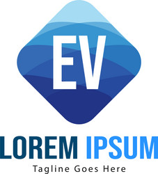 Initial ev logo template with modern frame Vector Image