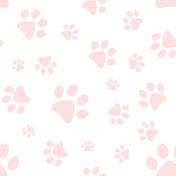 Cute pastel pink paw pattern background for pets Vector Image