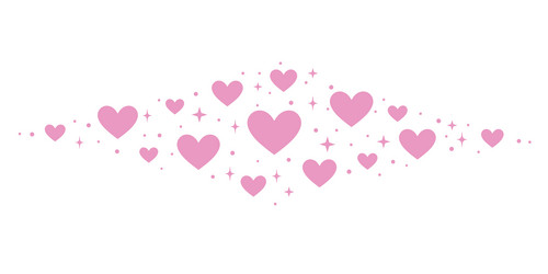 Pink heart confetti cute banner design Royalty Free Vector