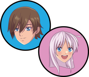 Anime manga boy playing card game Royalty Free Vector Image