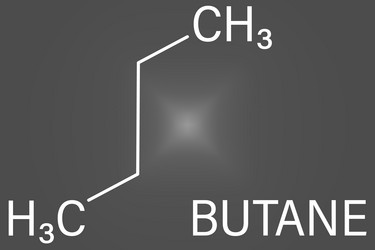 Butane hydrocarbon molecule skeletal formula Vector Image