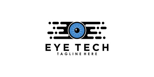 Eye tech logo design with creative concept premium
