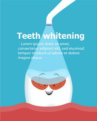 Laser teeth whitening futuristic style banner Vector Image
