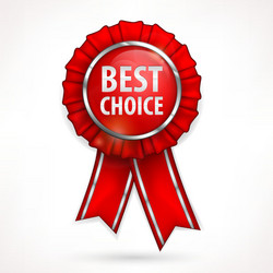 Red award badge top sign Royalty Free Vector Image