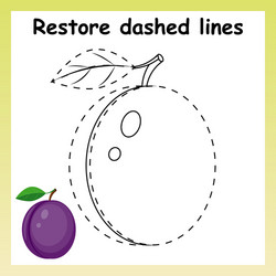Trace game for children cartoon red apple Vector Image