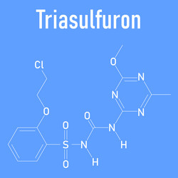Triasulfuron herbicide molecule skeletal formula Vector Image