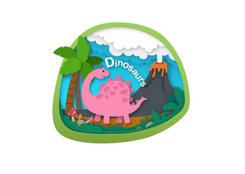 Alphabet letter d-dinosaur exercise with cartoon Vector Image