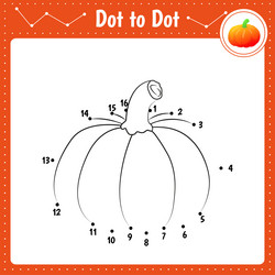 Dot to pumpkin activity page for kids Royalty Free Vector