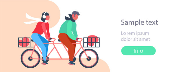 Heartbeat tandem bike Royalty Free Vector Image