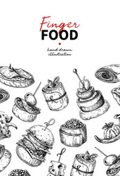 Finger food seamless pattern food Royalty Free Vector Image