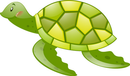 Turtle cartoon hiding in his shell Royalty Free Vector Image
