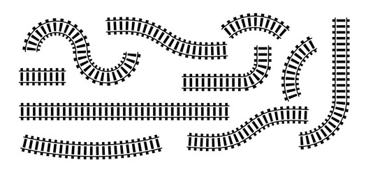 Railway train track route rail pattern Royalty Free Vector