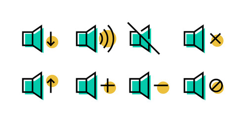 Speaker icon set volume icon loudspeaker icon Vector Image Speaker icon set volume icon loudspeaker icon Vector Image