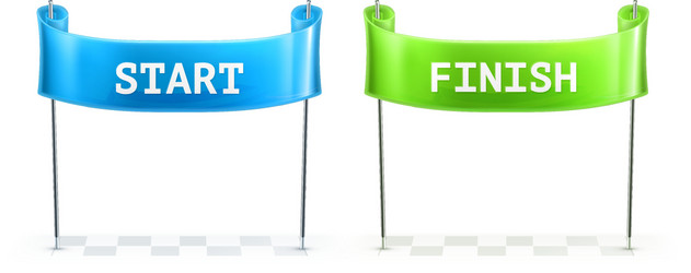 Start and finish Royalty Free Vector Image - VectorStock
