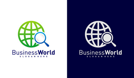 World find logo design colorful Royalty Free Vector Image