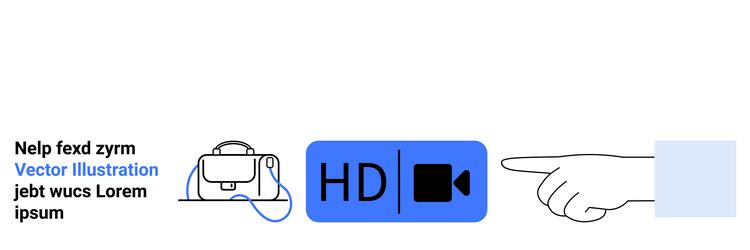 Modern hd video icon and pen design with sample Vector Image