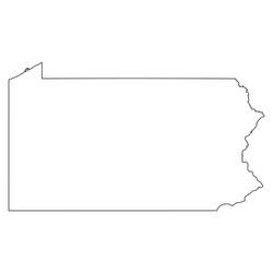 Pennsylvania pa state border usa map solid Vector Image