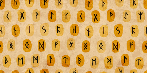 Runes seamless pattern background ancient occult Vector Image