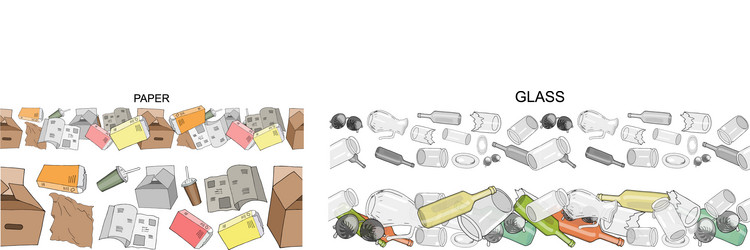 Outline seamless pattern with sorted organic Vector Image