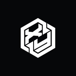 Jy letter logo monogram hexagon shape Royalty Free Vector