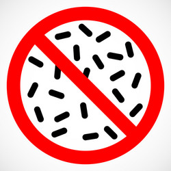 Antibacterial sign no bacteria icon isolated Vector Image