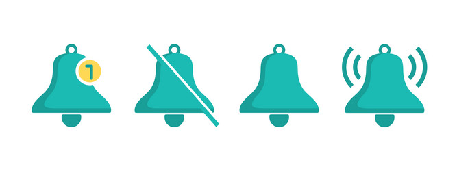 Bell icon notification icon material design new Vector Image