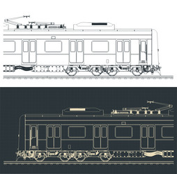 Railway bogie blueprints Royalty Free Vector Image