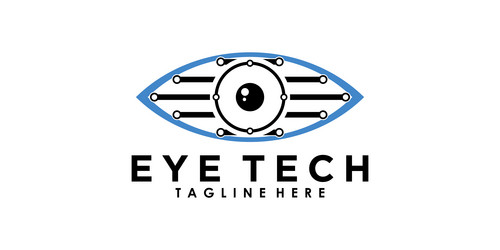 Eye tech logo design with creative concept premium