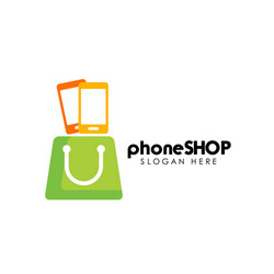 Phone shop logo design template gadget Royalty Free Vector